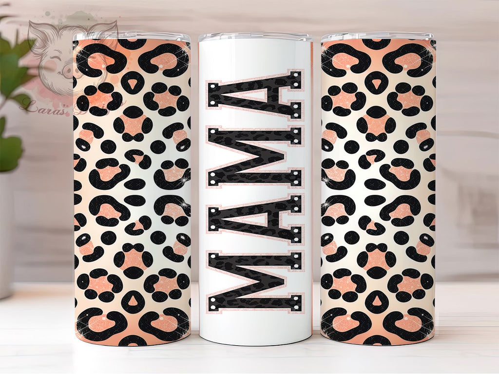 Boho Leopard Print Mama Tumbler Wrap, Animal Print Wrap, Leopard Mom ...
