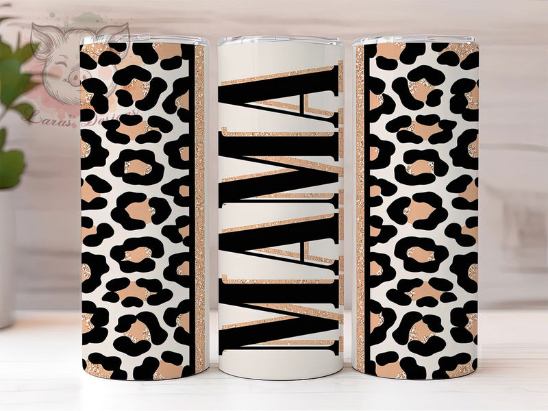 Boho Leopard Print Mama Tumbler Wrap, Animal Print Wrap, Leopard Mom ...