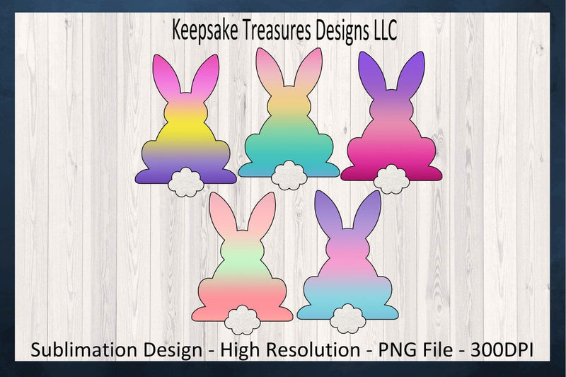 Bold Colorful Ombre Easter Clipart Set, Bunny and Eggs Clipart ...
