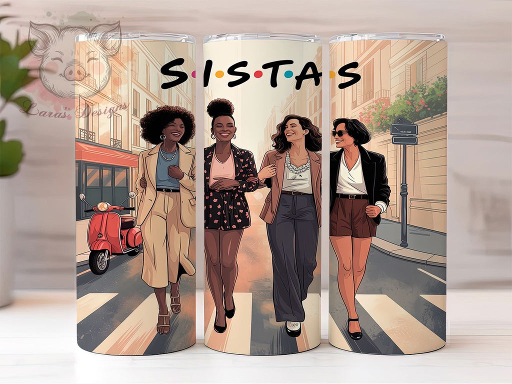 Bold Radiant Afro Women Tumbler Sistas Tumbler Design Sisterhood