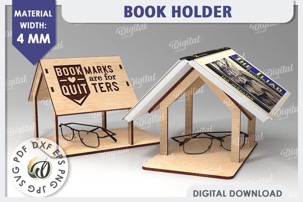 Book Holder Laser Cut. Book Stand SVG Design. Home Decor SVG - So Fontsy