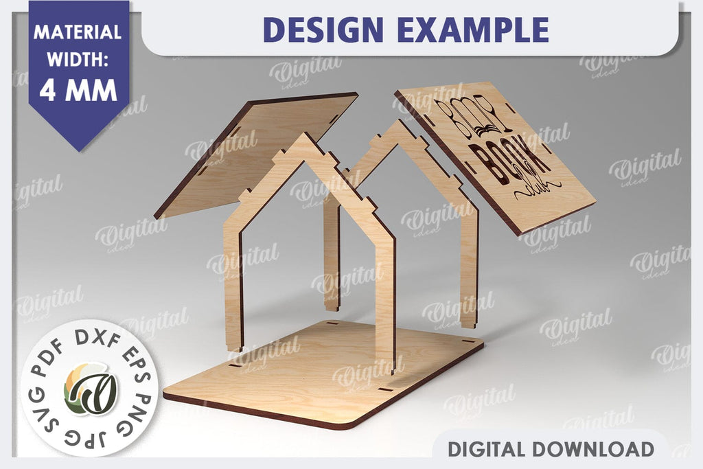 Book Holder Laser Cut. Book Stand SVG Design. Home Decor SVG - So Fontsy