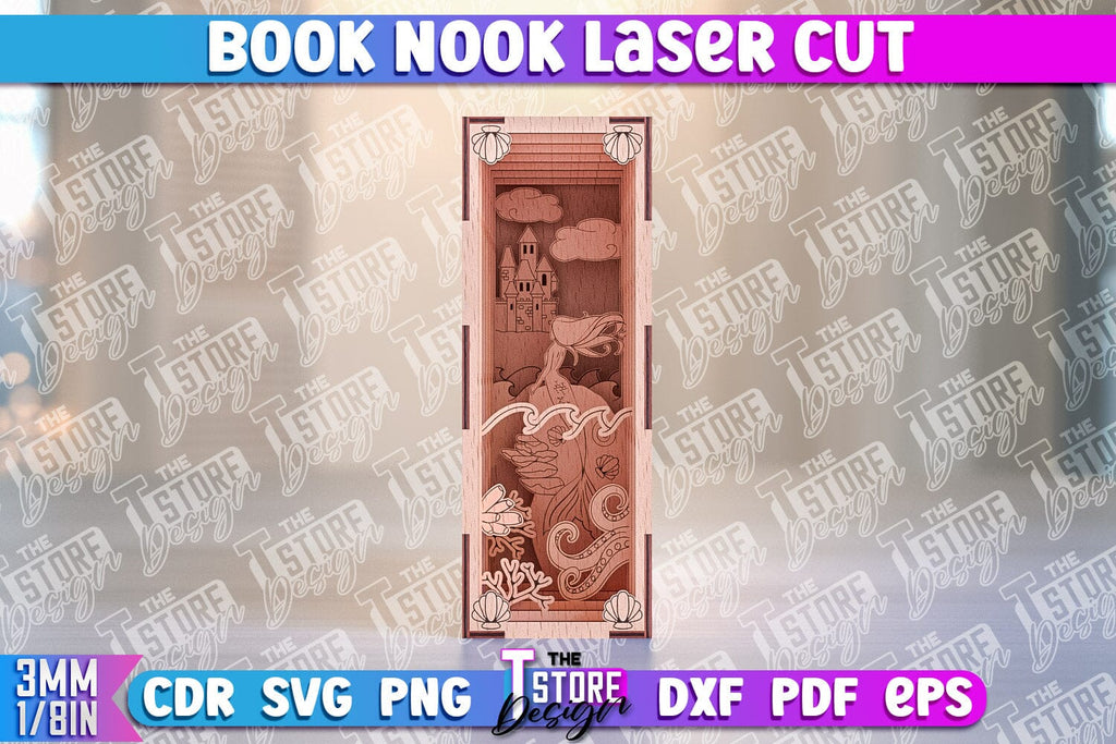 Book Nook Laser Cut Design | Book Lover | CNC File - So Fontsy