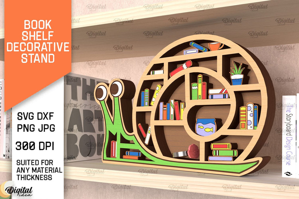Book Shelf Decorative Stand Laser Cut. Home Decor SVG - So Fontsy