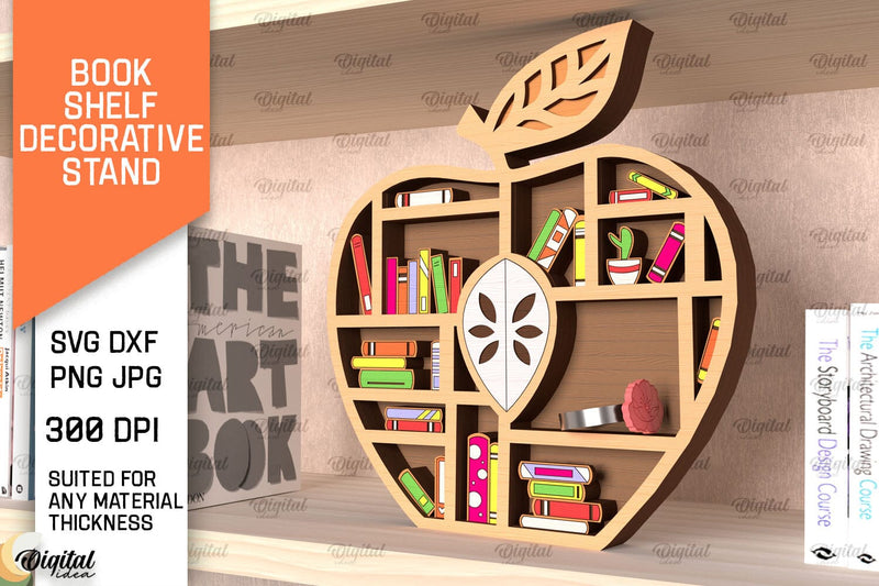 Book Shelf Decorative Stands Laser Cut Bundle. Home Decor SVG - So Fontsy