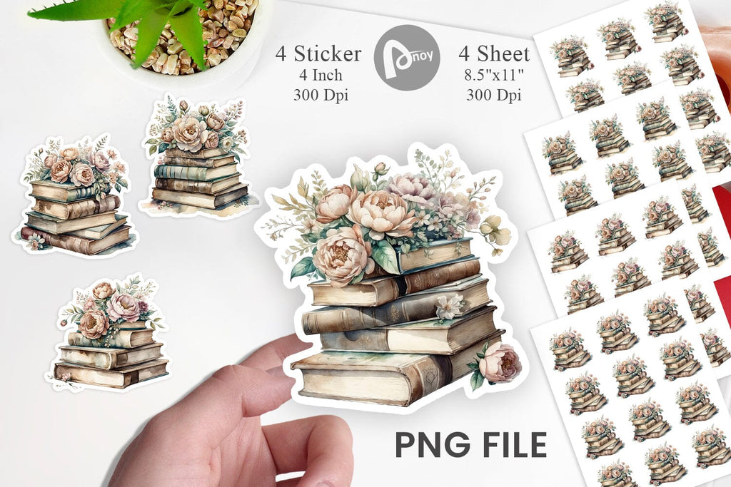 Book Stack Sticker - So Fontsy