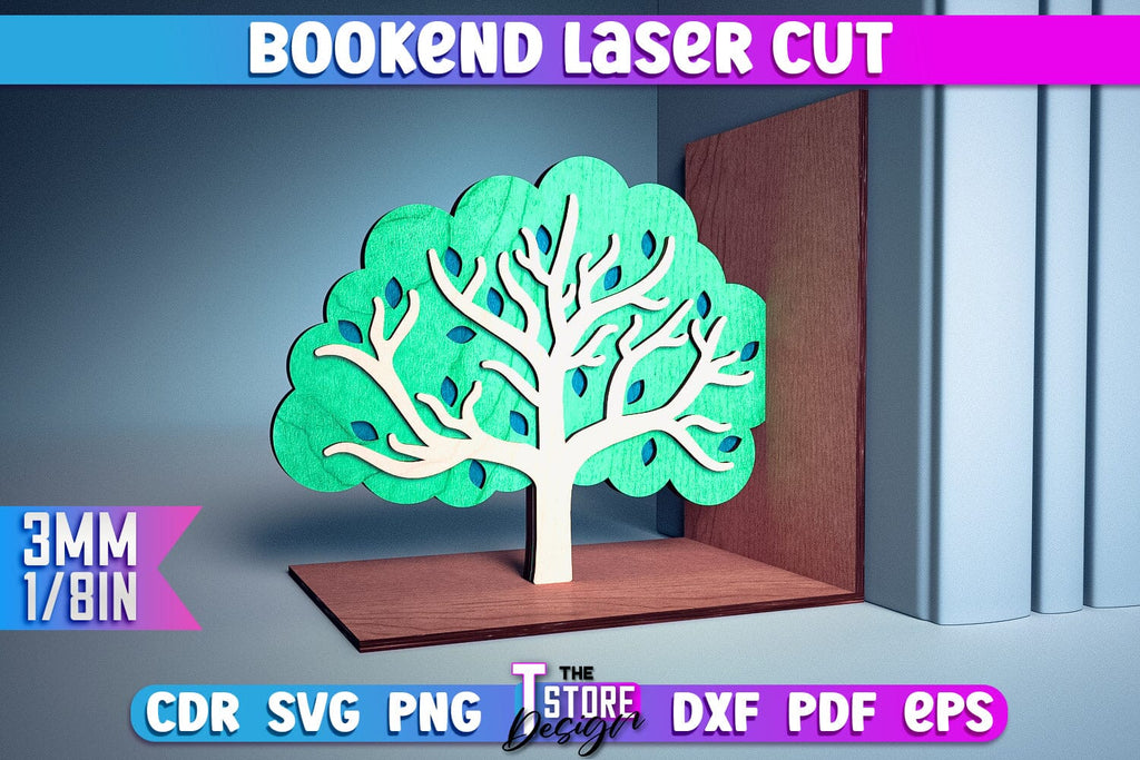 Bookend Laser Cut | Book Laser Cut Design | CNC Files - So Fontsy