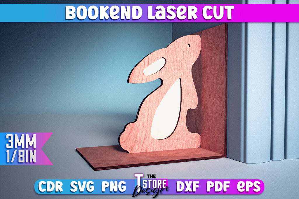 Bookend Laser Cut | Book Laser Cut Design | CNC Files - So Fontsy