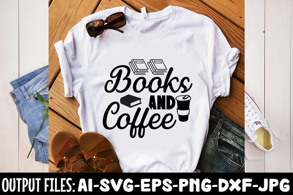 Books And Coffee svg design - So Fontsy