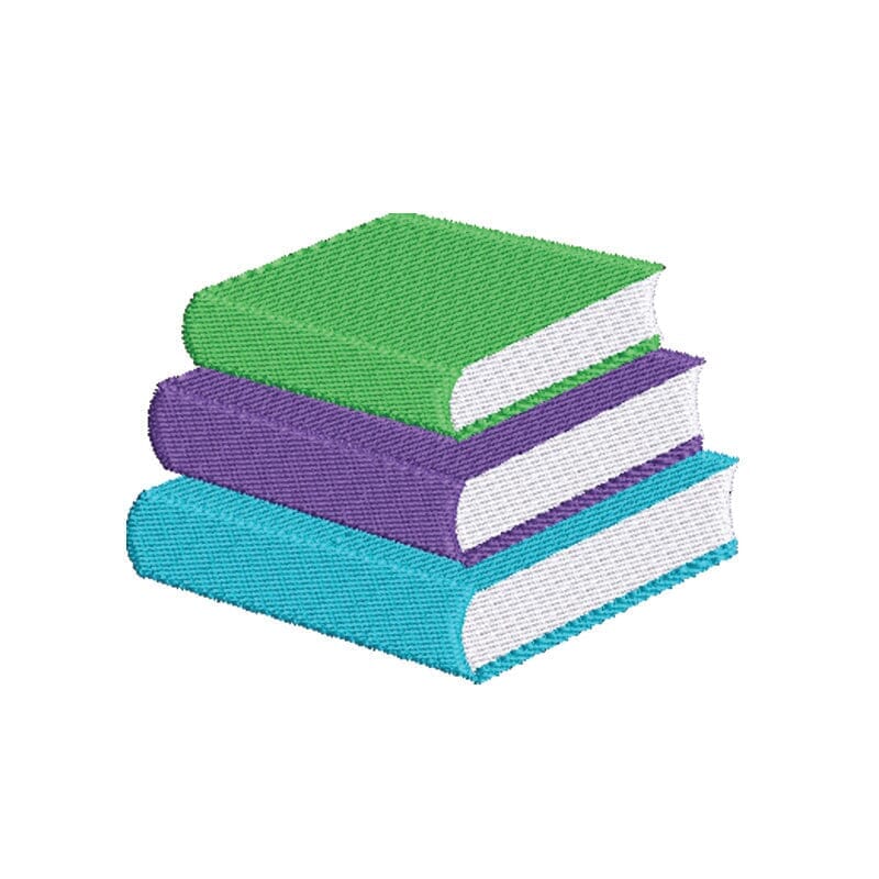 Books Stack of Books Embroidery Design - So Fontsy