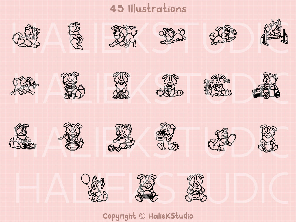 Border Collie SVG Design Set - So Fontsy