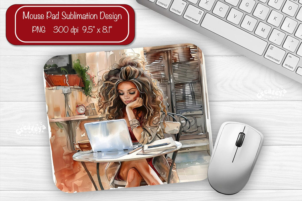 Boss Lady Mouse pad Sublimation designs Mouse pad Girl Boss - So Fontsy