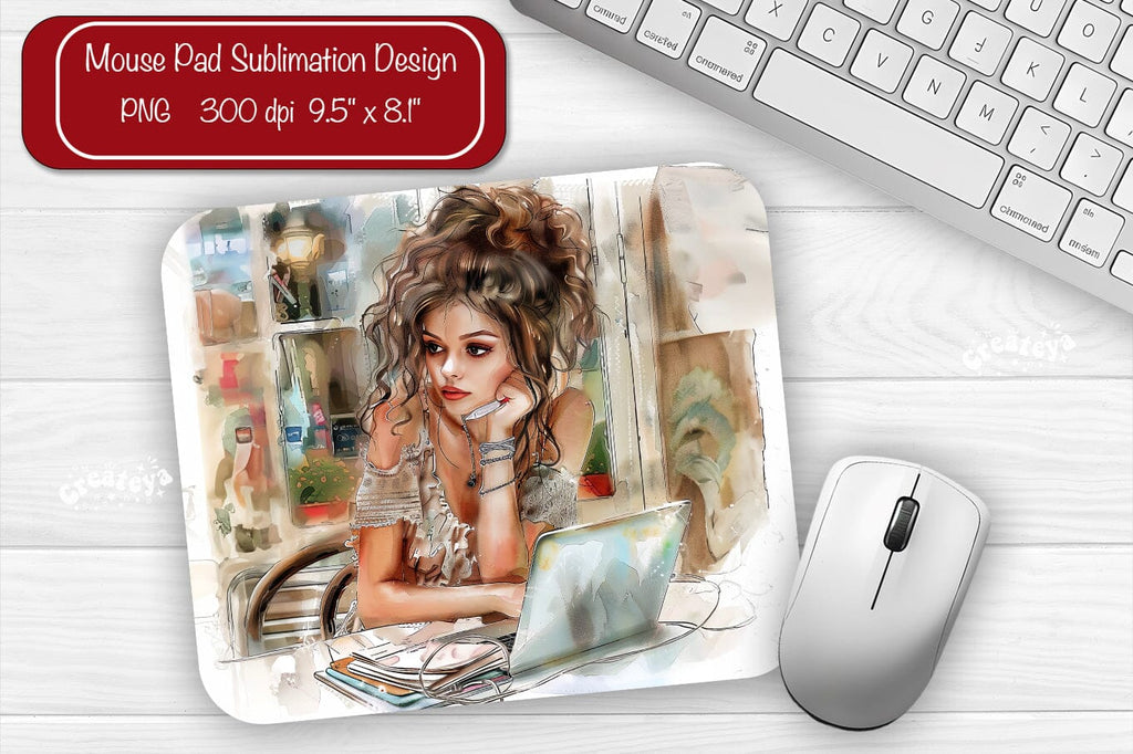 Boss Lady Mouse pad Sublimation designs Mouse pad Girl Boss - So Fontsy