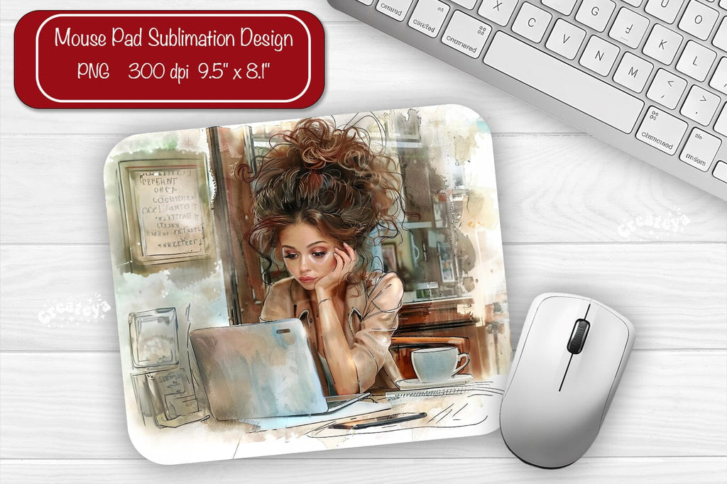 Boss Lady Mouse pad Sublimation designs Mouse pad Girl Boss - So Fontsy
