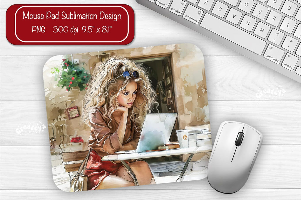 Boss Lady Mouse pad Sublimation designs Mouse pad Girl Boss - So Fontsy