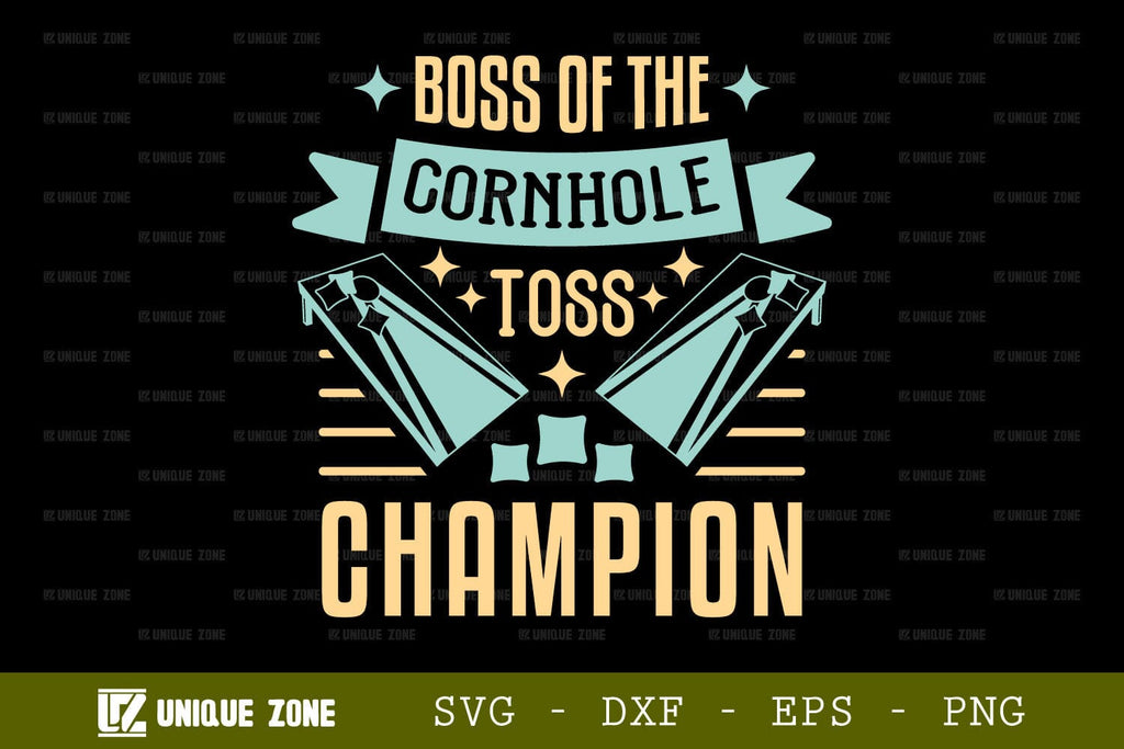 Boss Of The Cornhole Toss Champion SVG Cornhole Game Tshirt Bundle ...