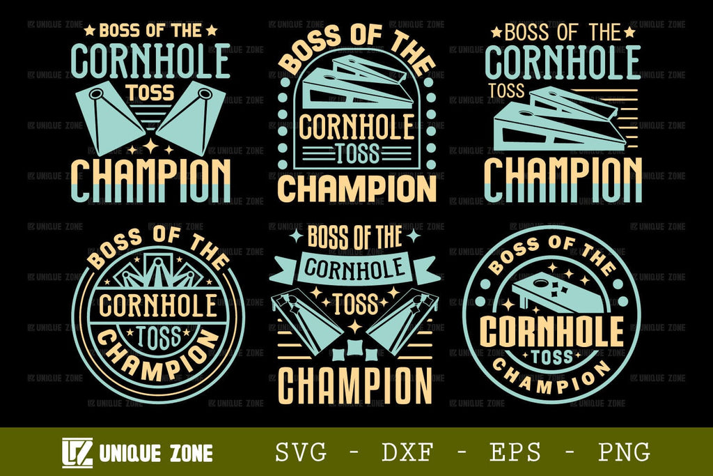 Boss Of The Cornhole Toss Champion SVG Cornhole Game Tshirt Bundle ...