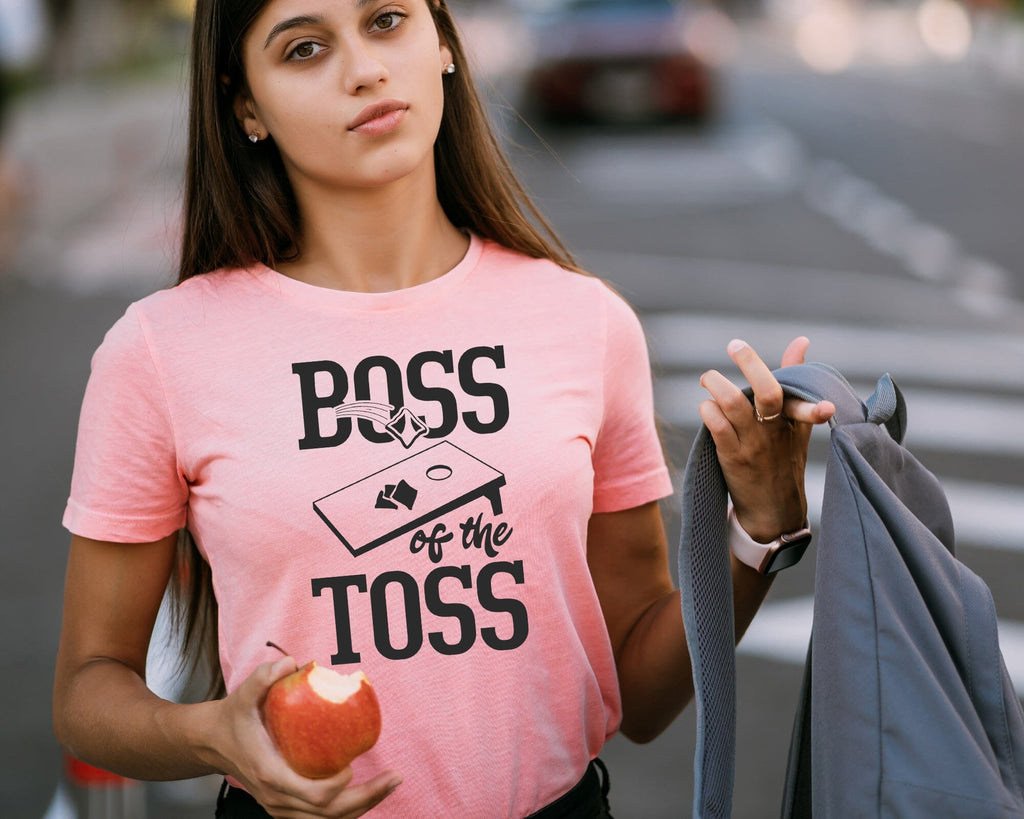 Boss of the Toss Beanbag Player Board and Bags Cornhole T-Shirt Design ...