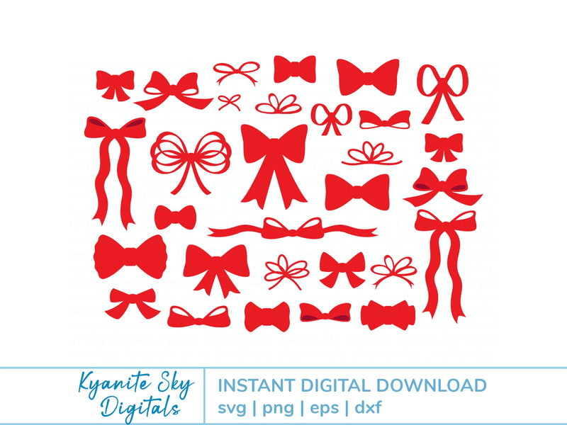 Bows SVG Bundle ribbon and string bow shapes - So Fontsy