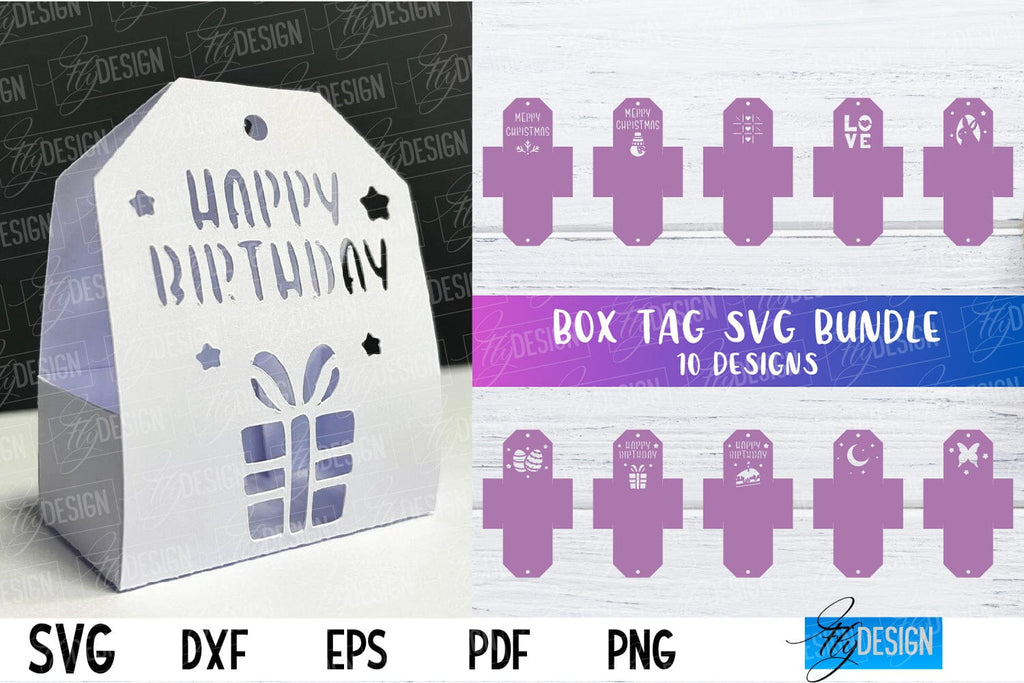 Box Tag SVG | Paper Cut Design | SVG File - So Fontsy