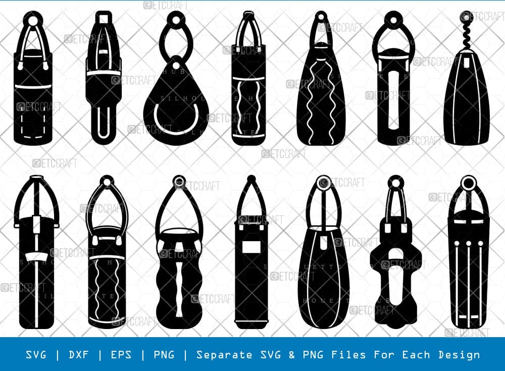 Boxing Bag Svg Cricut Cut Files Png Bundle, SB01125 - So Fontsy