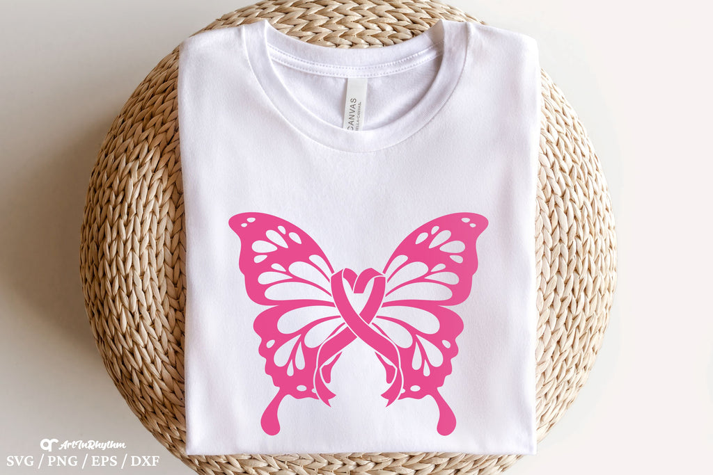 Breast Cancer Butterfly Svg, Breast Cancer Awareness Svg, Pink Ribbon ...