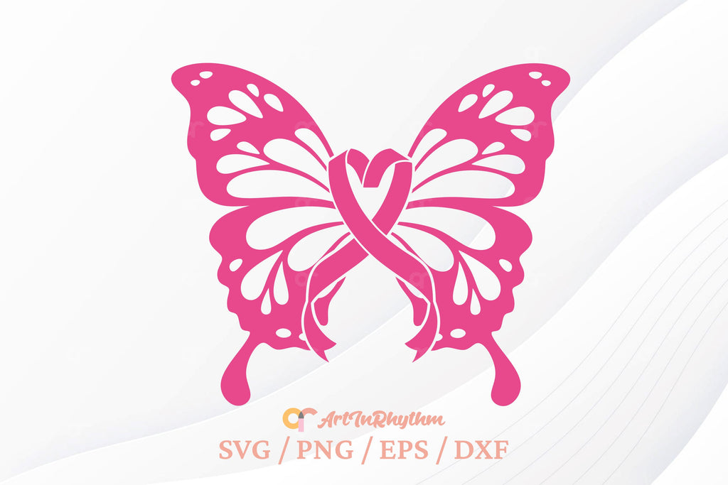 Breast Cancer Butterfly Svg, Breast Cancer Awareness Svg, Pink Ribbon ...