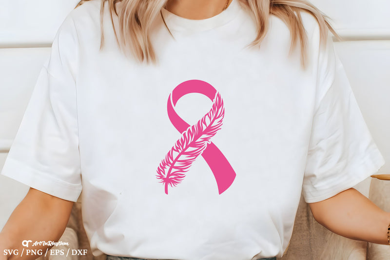 Breast Cancer Feather Svg, Breast Cancer Awareness Svg, Pink Ribbon Svg ...