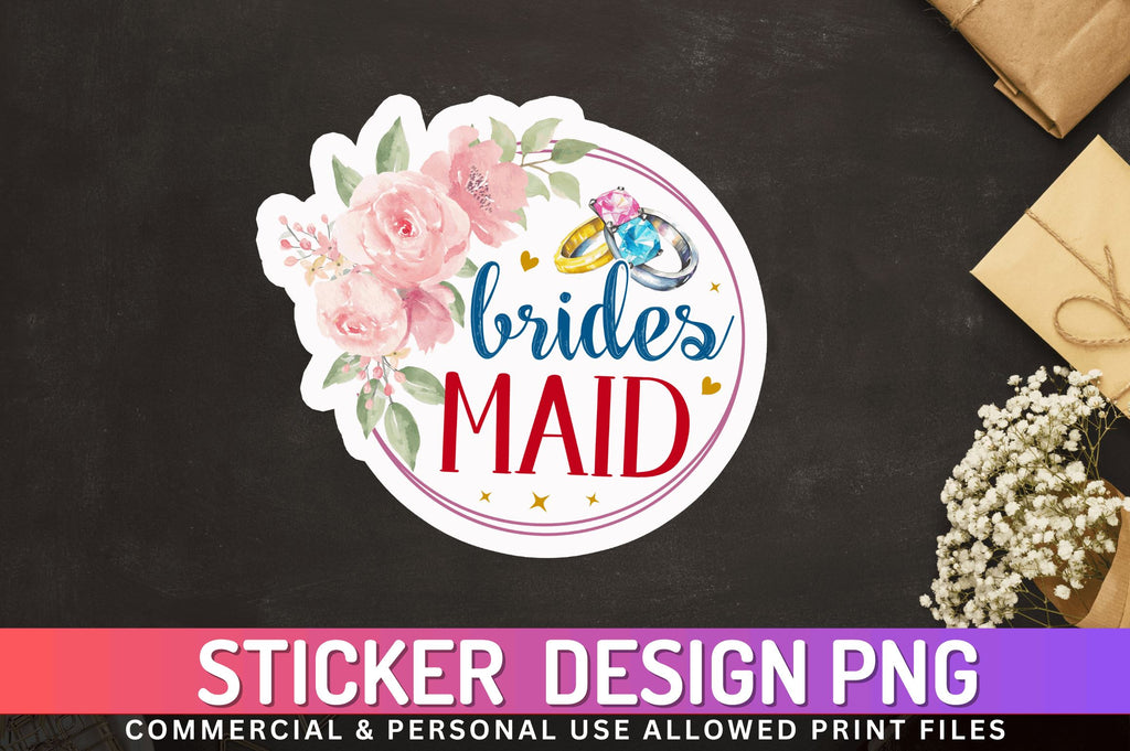 Brides maid Sticker Design - So Fontsy