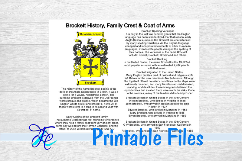 Brockett History, Family Crest & Coat of Arms - So Fontsy