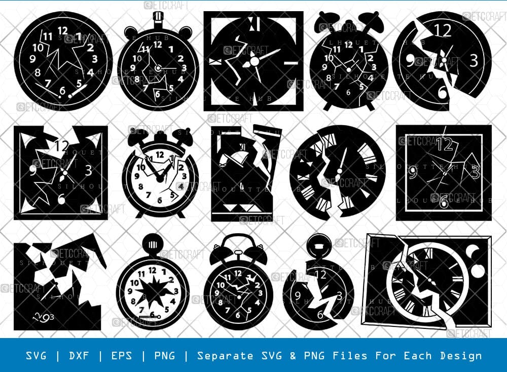Broken Watch Svg Cricut Cut Files Png Bundle - So Fontsy