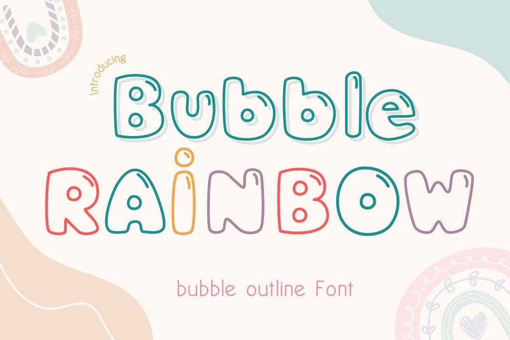 Bubble Rainbow - Outline Font - So Fontsy