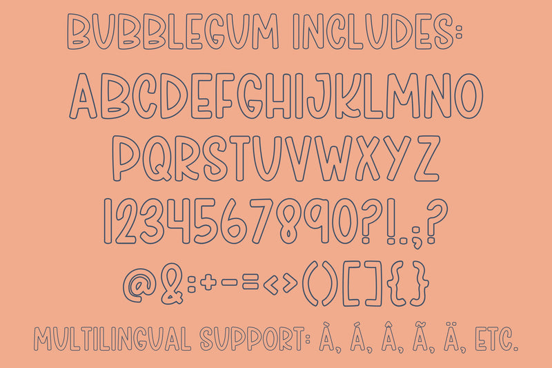 BubbleGum Handwritten Outline Font - So Fontsy