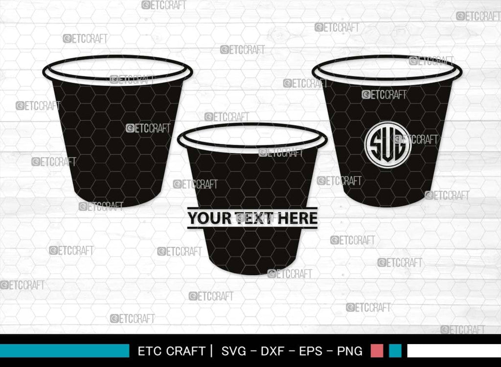 Bucket Monogram, Bucket Silhouette, Bucket SVG, Water Bucket Svg ...