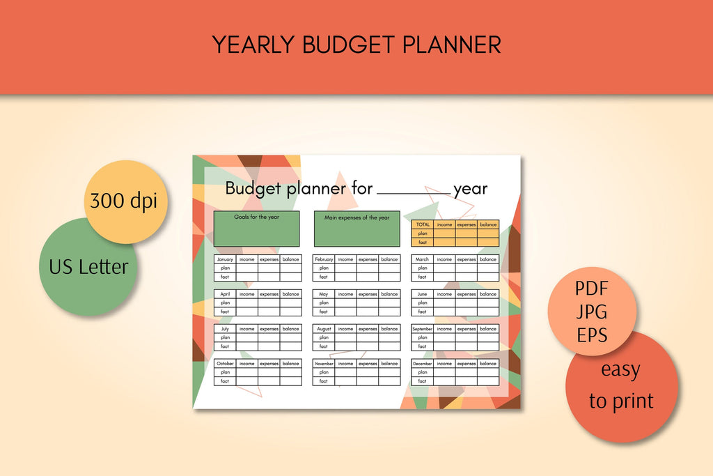 Budget Planner Book Template PDF Printable Financial Plan - So Fontsy