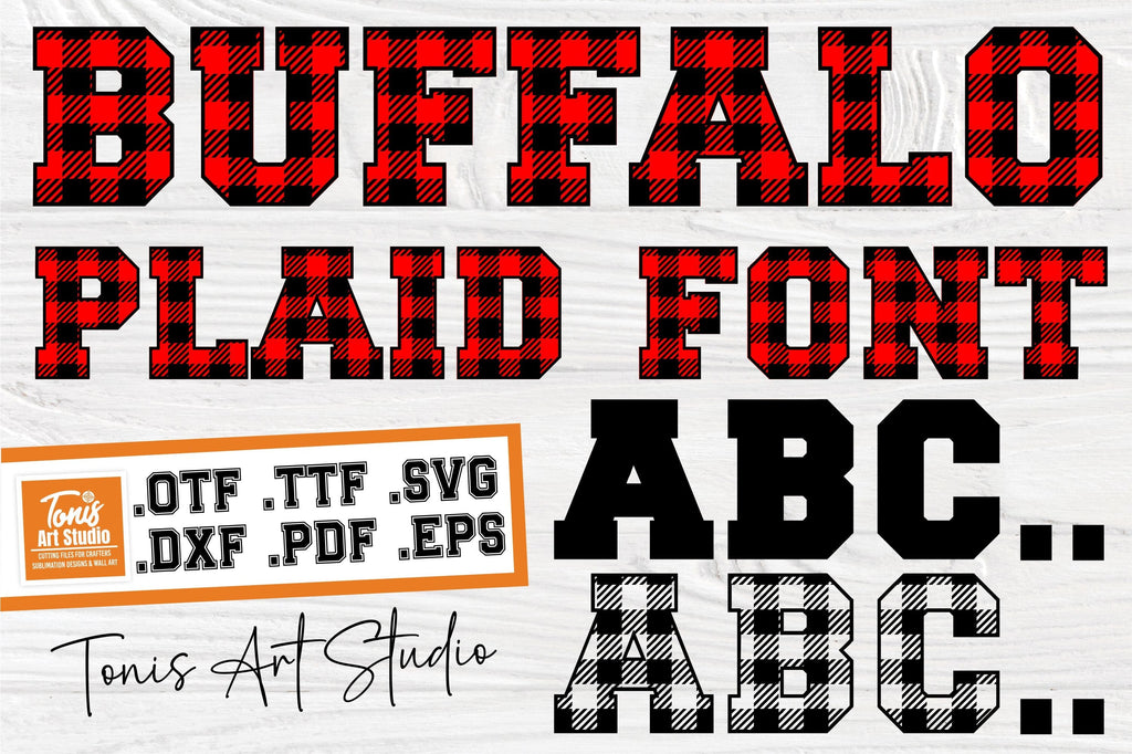 Buffalo Plaid Font SVG, OTF, TTF | Christmas Plaid Font | Installable ...