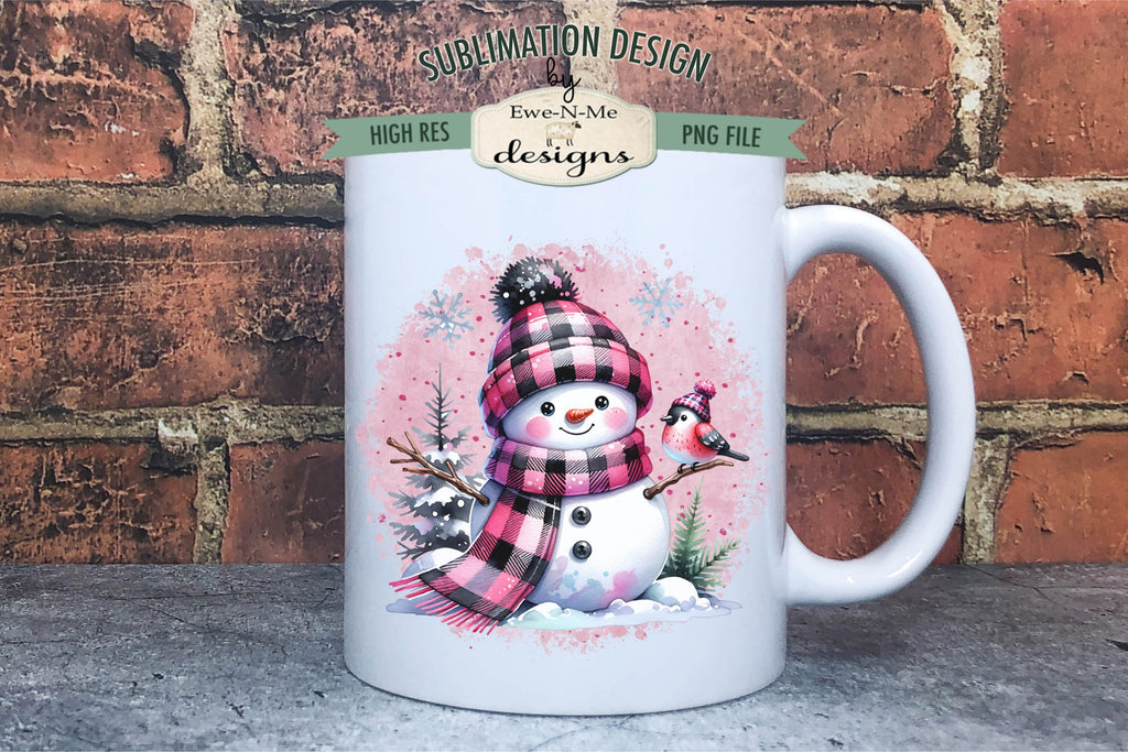 Buffalo Plaid Snowmen Sublimation Designs | Winter PNG - So Fontsy