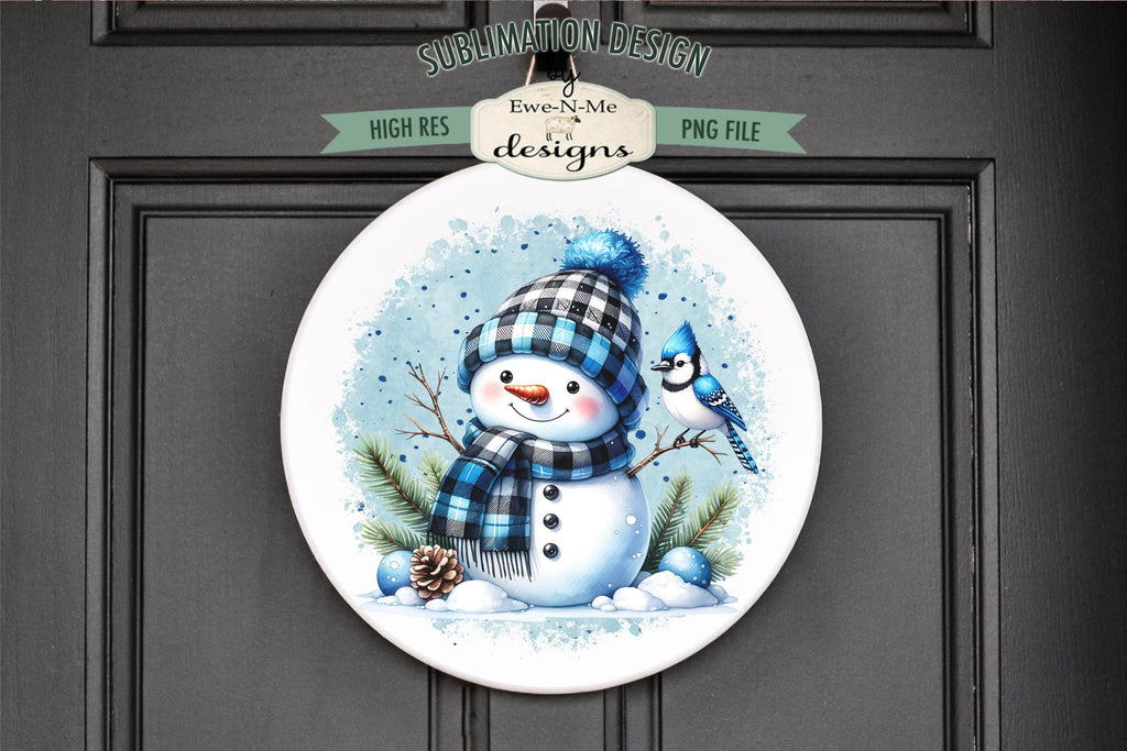 Buffalo Plaid Snowmen Sublimation Designs | Winter PNG - So Fontsy