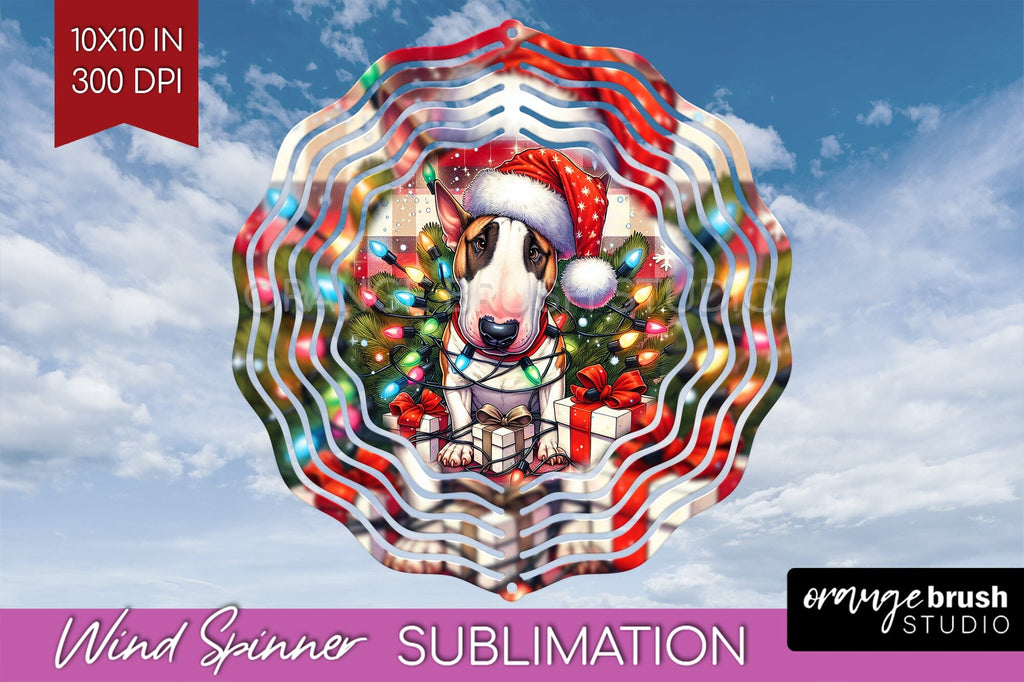 Bull Terrier Funny Christmas Dog Wind Spinner - So Fontsy
