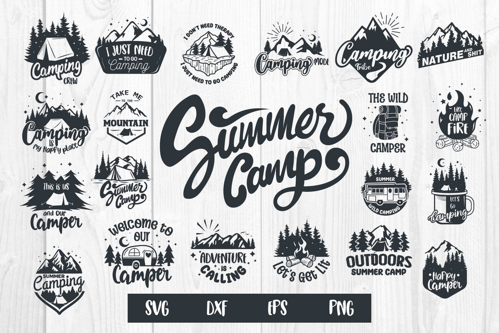 Bundle Camping, Summer Camp, Camp Lover svg - So Fontsy