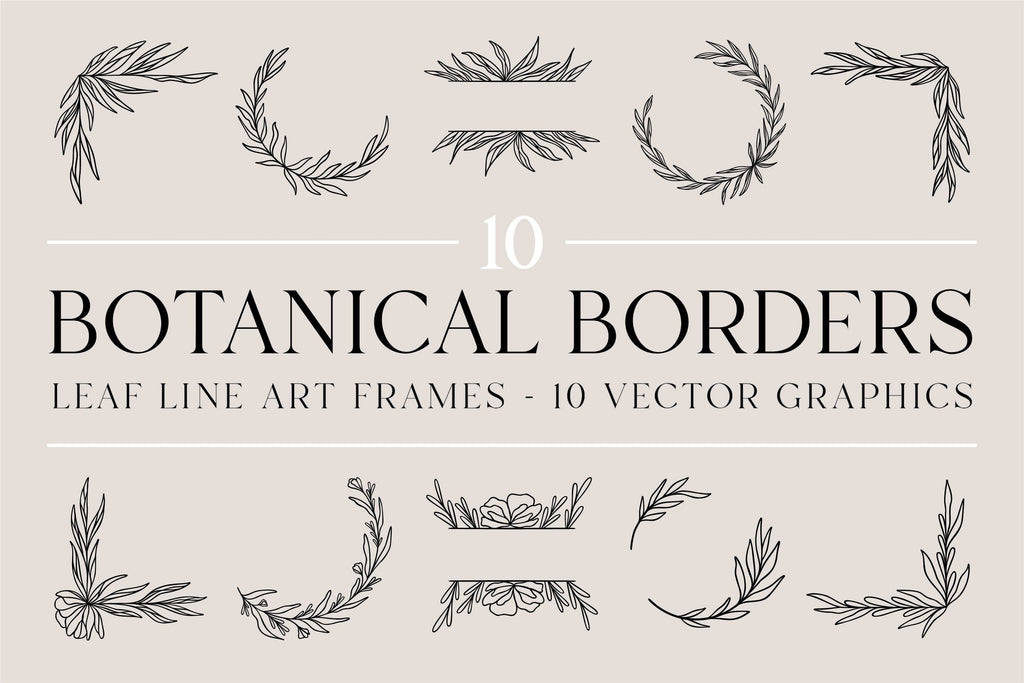 Bundle Of 10 Botanical Borders - So Fontsy
