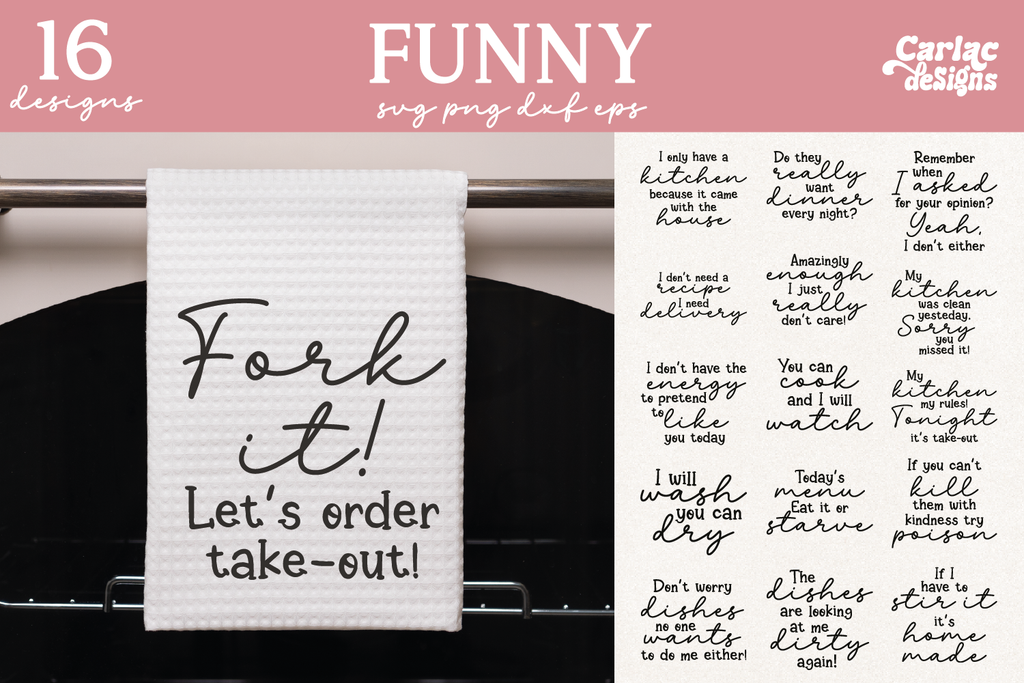 Funny Snarky Kitchen Towel SVG - So Fontsy