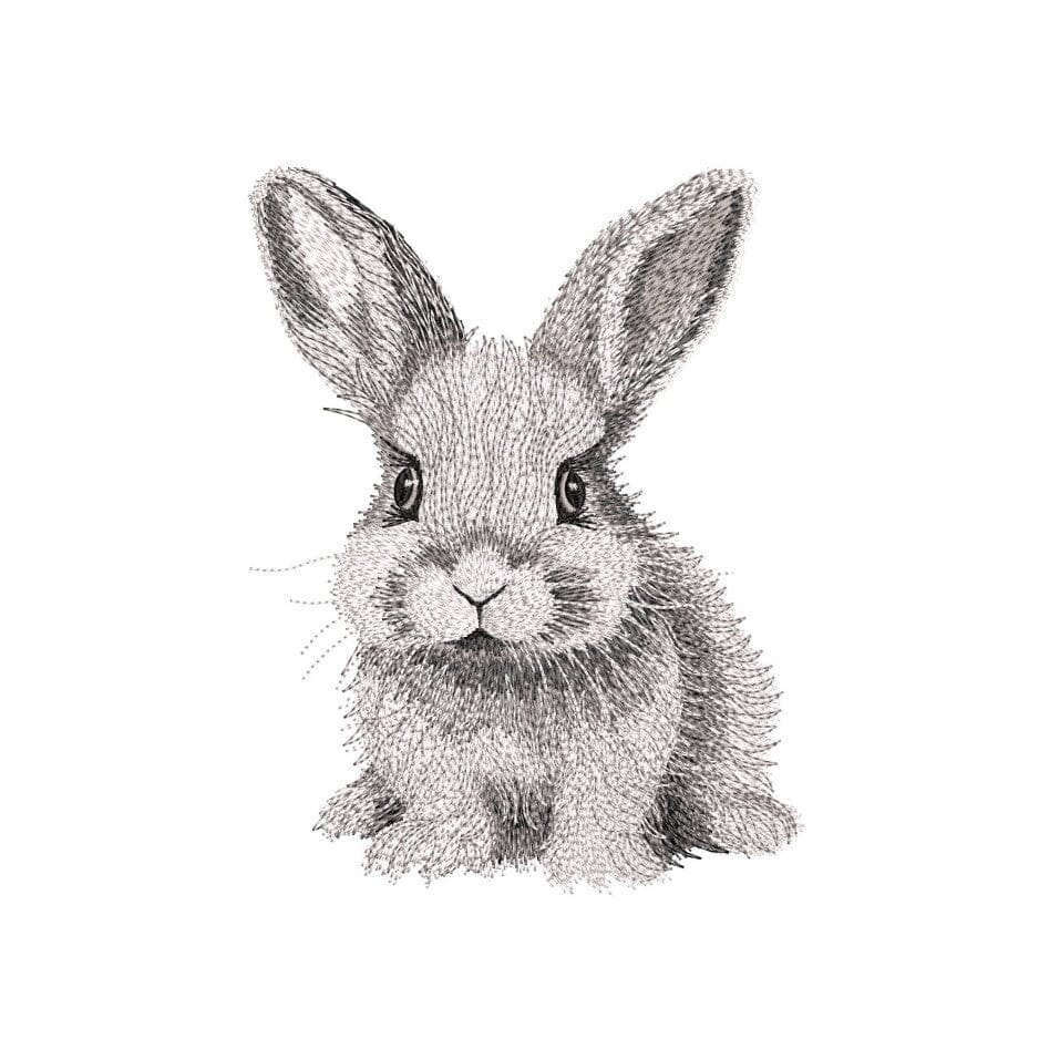 Bunny Embroidery Design, 3 sizes, Instant Download - So Fontsy