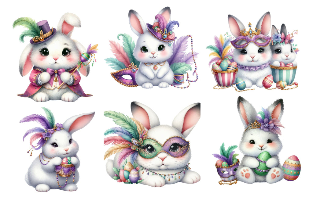Bunny Mardi Gras Clipart - So Fontsy