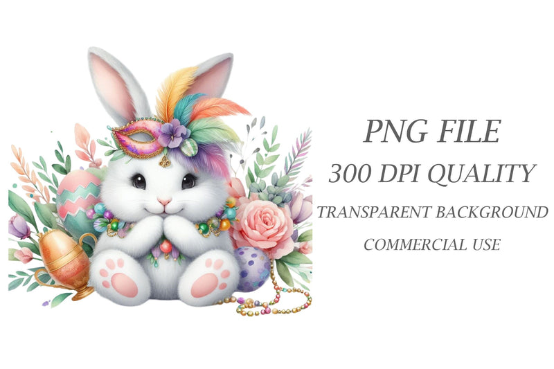 Bunny Mardi Gras Clipart - So Fontsy