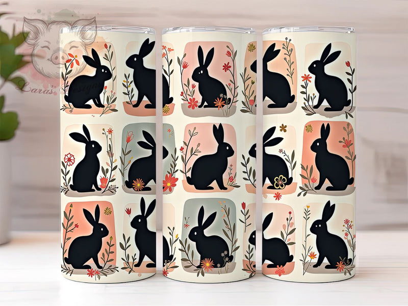 Bunny Tumbler, Spring Decor, Rabbits Design, Quilt Pattern, 20oz ...