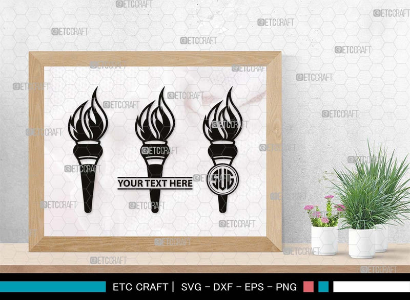 Burning Torch Monogram, Burning Torch Silhouette, Burning Torch SVG ...