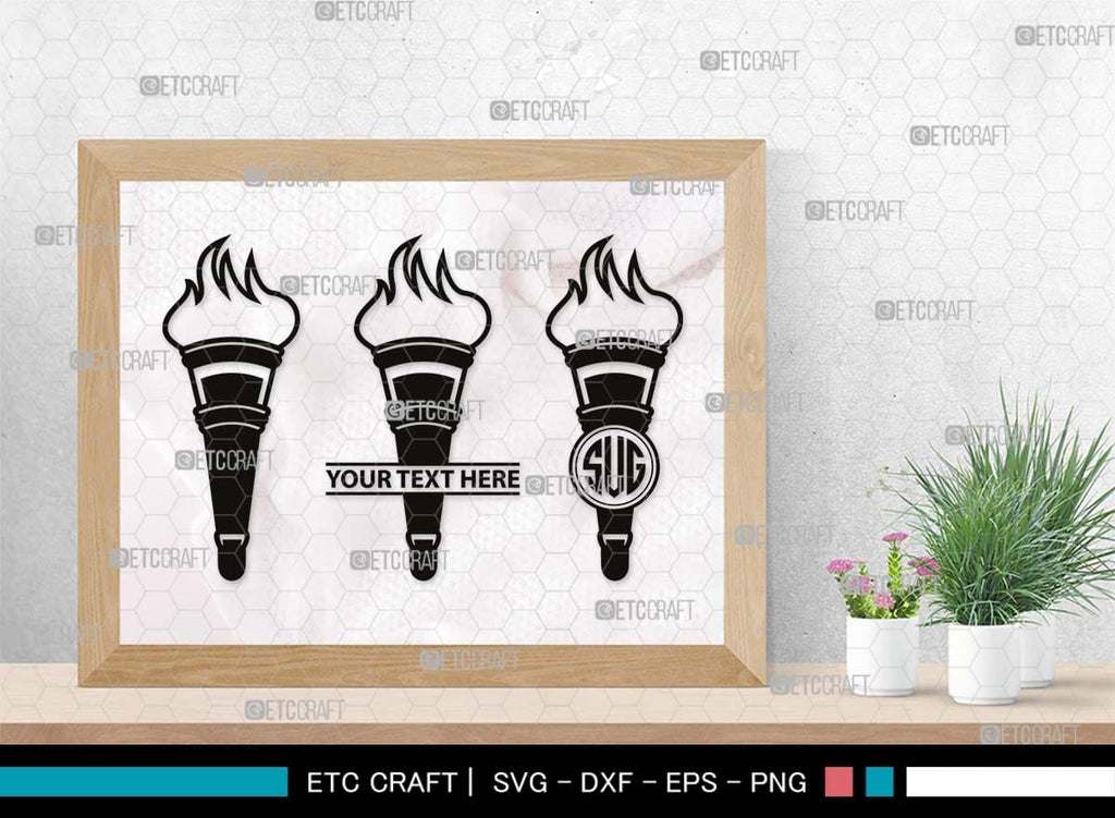Burning Torch Monogram, Burning Torch Silhouette, Burning Torch SVG ...