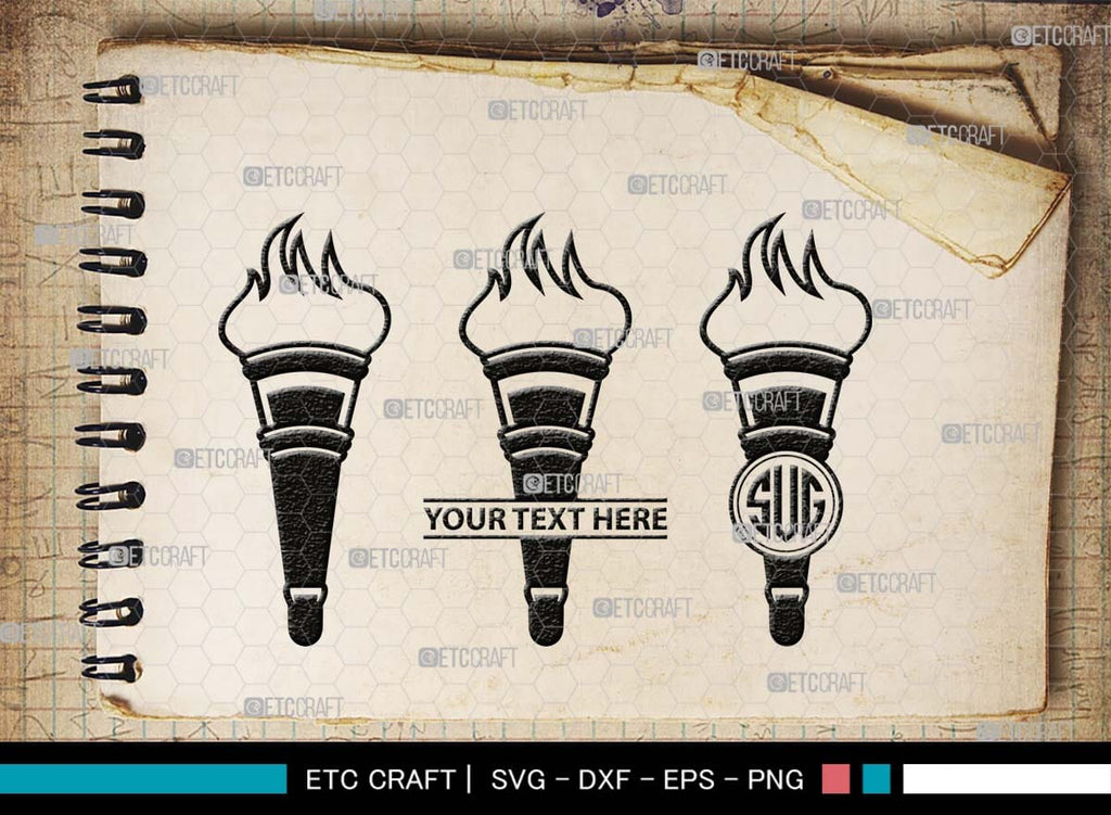Burning Torch Monogram, Burning Torch Silhouette, Burning Torch SVG ...