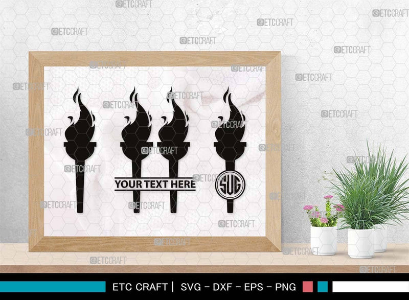 Burning Torch Monogram, Burning Torch Silhouette, Burning Torch SVG ...